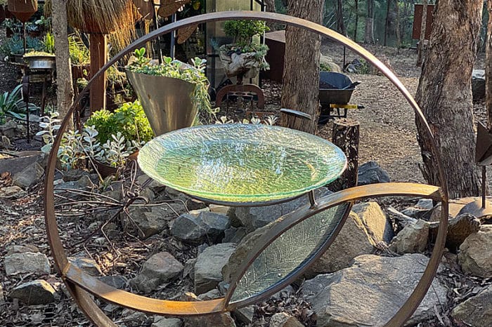 Tread Designs: Glass and Metal Modern Bird Baths Australia
