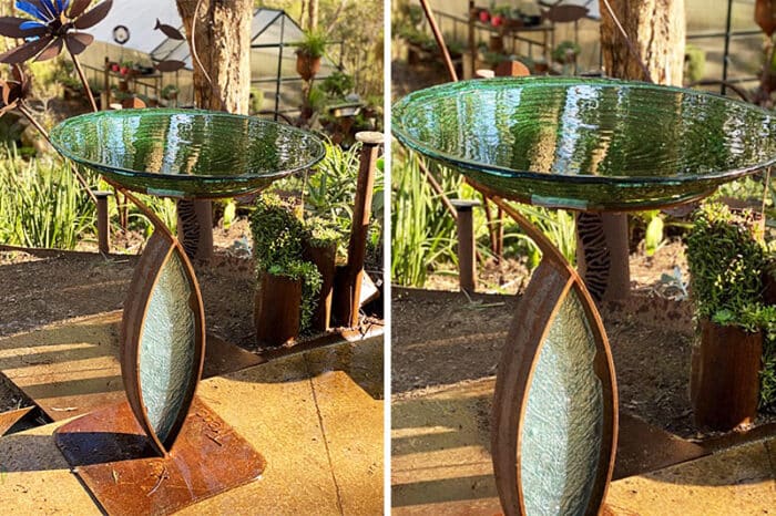Tread Designs: Glass and Metal Modern Bird Baths Australia