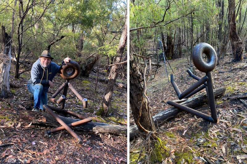 Tread Sculptures | Handmade Metal Stick Person